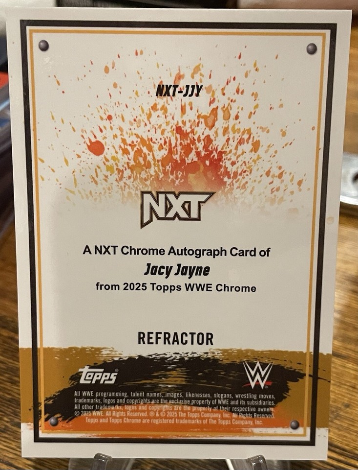 Jacy Jayne 2025 Topps Chrome WWE NXT Chrome Refractor Auto 115/175 | eBay