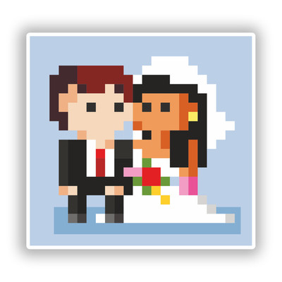 2 x Pixelated wedding Vinyl Stickers Travel Luggage #10370Ã‚Â | eBay UK