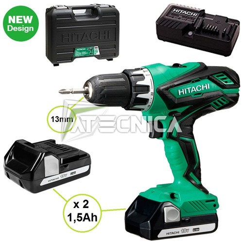 Perceuse visseuse à batterie avec percussion Hitachi DV18 DV18DJL 18V 1 ...