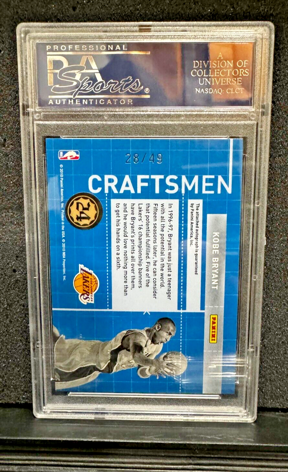 2010-11 DONRUSS CRAFTSMEN #1 KOBE BRYANT ON-CARD AUTO /49 PSA 10 | eBay