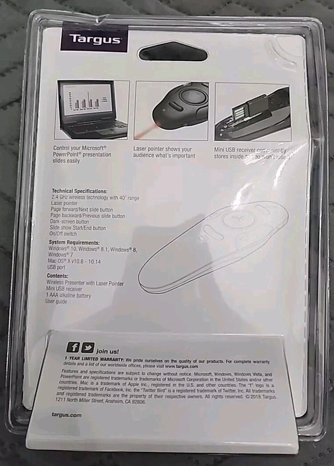 Targus Wireless USB Presenter with Laser Pointer | eBay