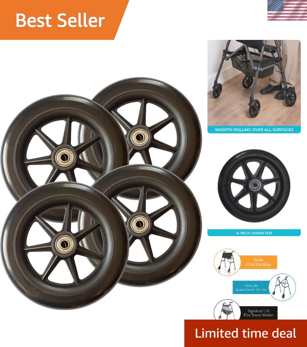 Convenient 6-Inch Rollator Replacement Wheels with Easy Installation ...