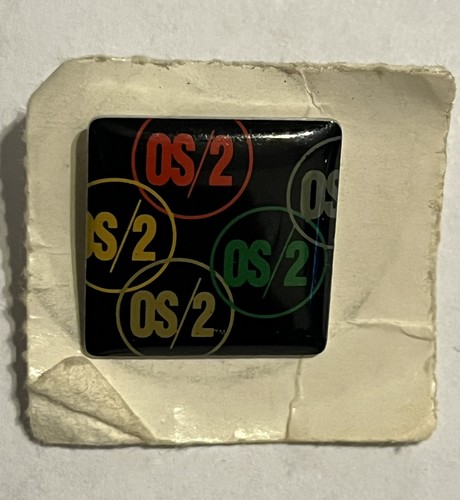 Brand New Rare Vintage IBM os/2 Operating Systems Enamel Square Lapel ...