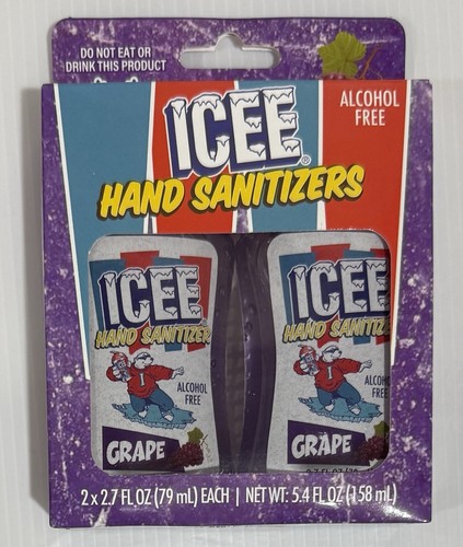 ICEE GRAPE Scent Hand Sanitizer 2 Bottles 2.7 Fl Oz Each Alcohol Free ...
