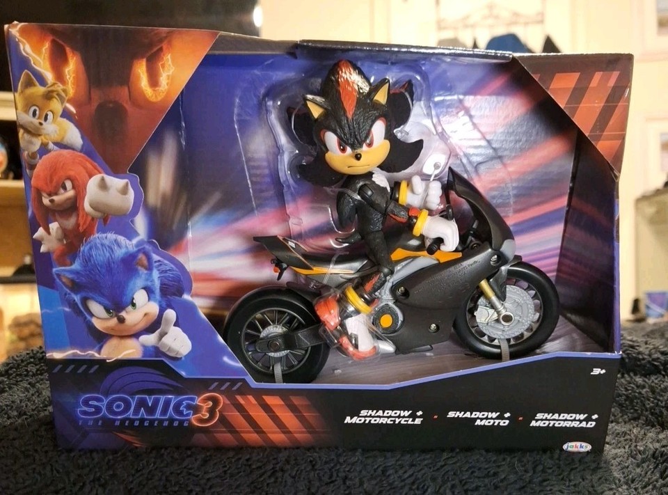 SONIC The Hedgehog 3 Movie SHADOW 5" Motorcycle MOTORRAD Toy JAKKS ...