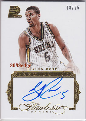 2015-16 FLAWLESS PREMIUM INK AUTO: JALEN ROSE #18/25 AUTOGRAPH PACERS ...
