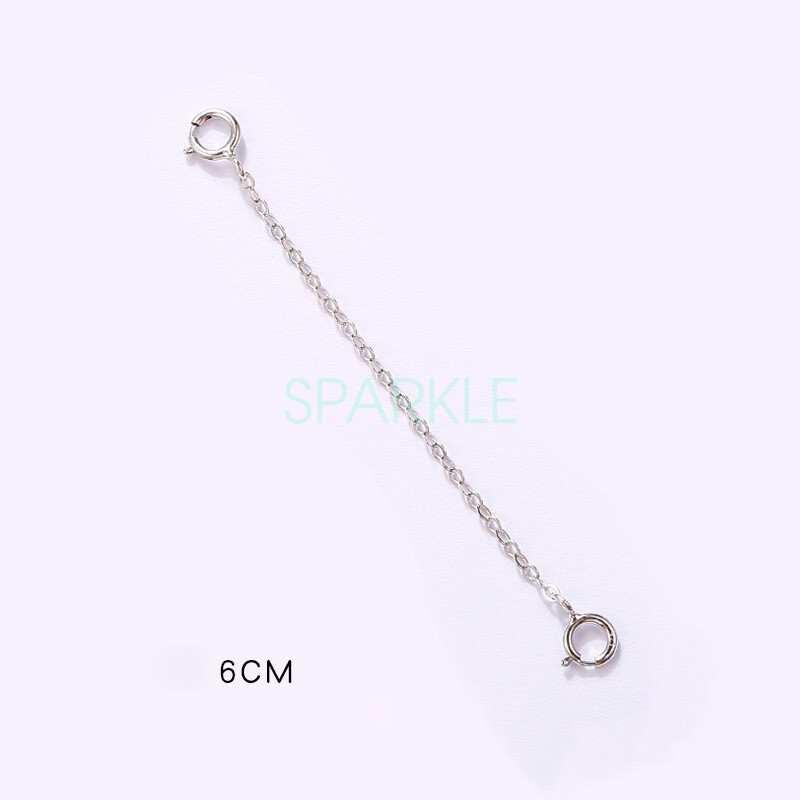 Real 925 Sterling Silver Safety Chains Extender Extension Necklace ...