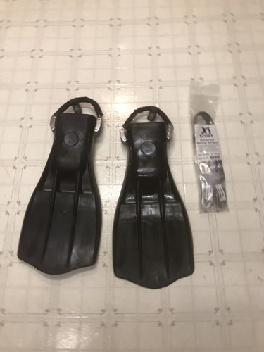 IST Black Rubber Scuba Diving Fins Mens Size XXL,wXS Spring Straps US ...