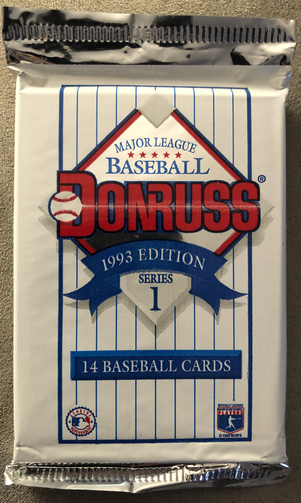 1 Sealed 1993 Donruss Series One Baseball Card Foil Wax Pack (14 Cards ...