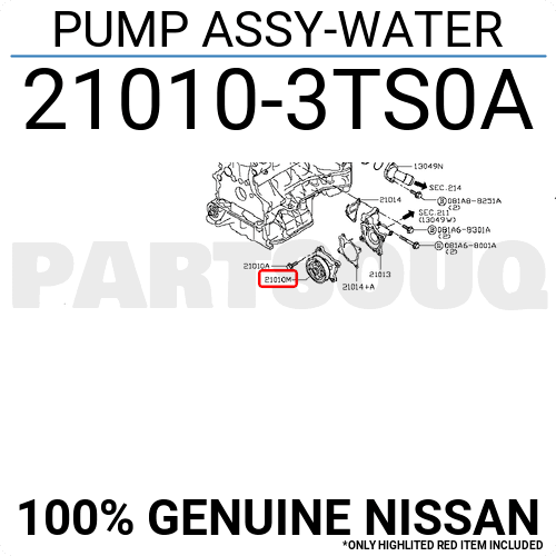210103TS0A Genuine Nissan PUMP ASSY-WATER 21010-3TS0A | eBay