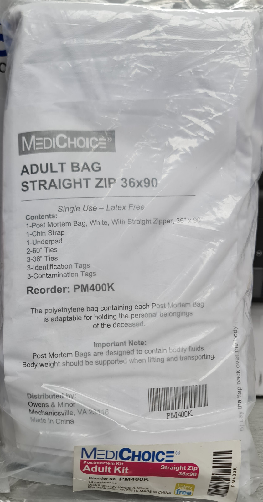 MediChoice #PM400K Postmortem Adult Bag Straight Zip - 36" " - One Bag for sale online | eBay