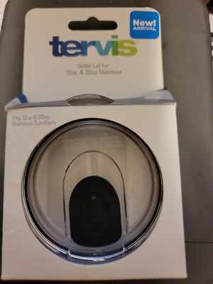 Tervis Replacement Slider Lid Stainless Steel 12Oz / 20Oz Tumbler Black ...