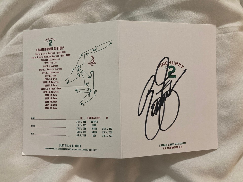 Rickie Fowler signed pinehurst No 2 scorecard 2024 US Open | eBay
