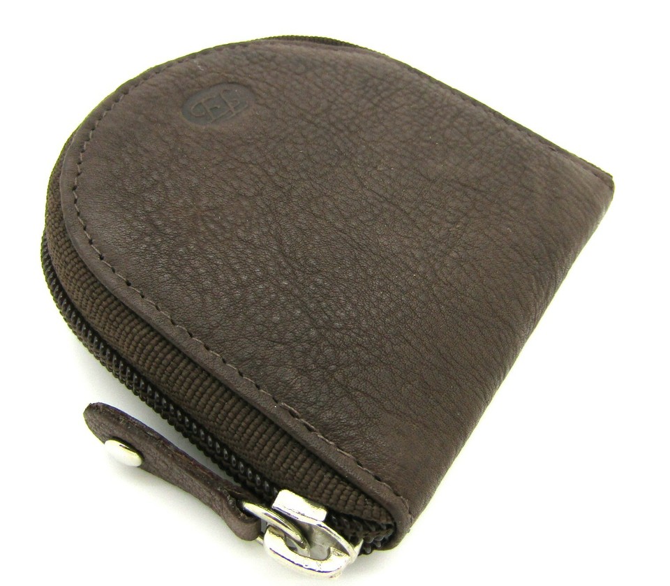 Unisex Real Premium Soft Leather Coin Pouch Zip Around Wallet Purse ...