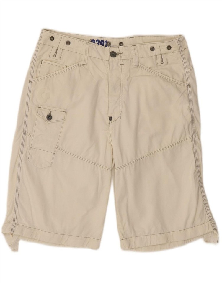 G-STAR Mens 3301 Cargo Shorts W31 Medium White Cotton DY07 | eBay