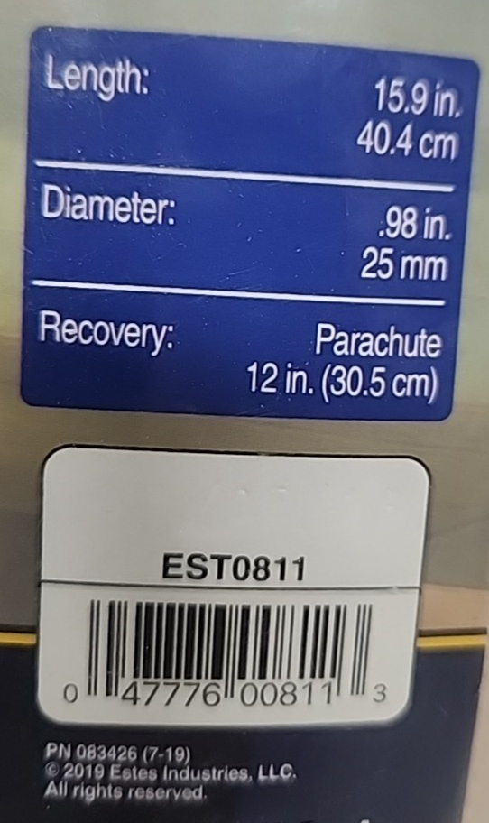 Estes Tigres #0811 New Flying Model Rocket Kit Free Shipping! No ...