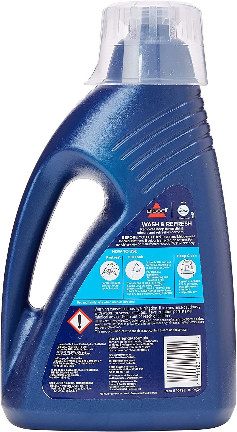 Bissell Wash Deep Clean Concentrated Carpet Shampoo Cleaner Formula ...