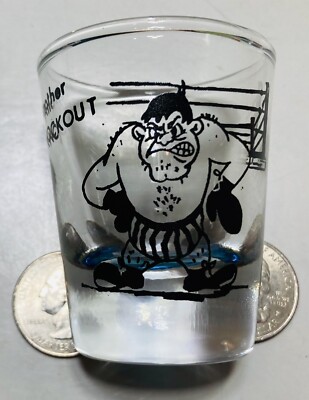 BOXING ANOTHER KNOCKOUT SHOT GLASS MID CENTURY MODERN | eBay