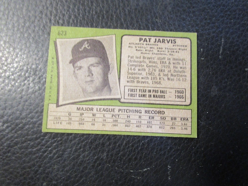 1971 TOPPS#623 PAT JARVIS BRAVES EXMT | eBay