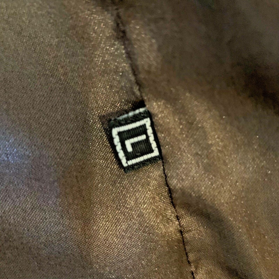 Di Bello Collezione SZ L Chocolate Brown Button Brass Trim 100% Leather ...