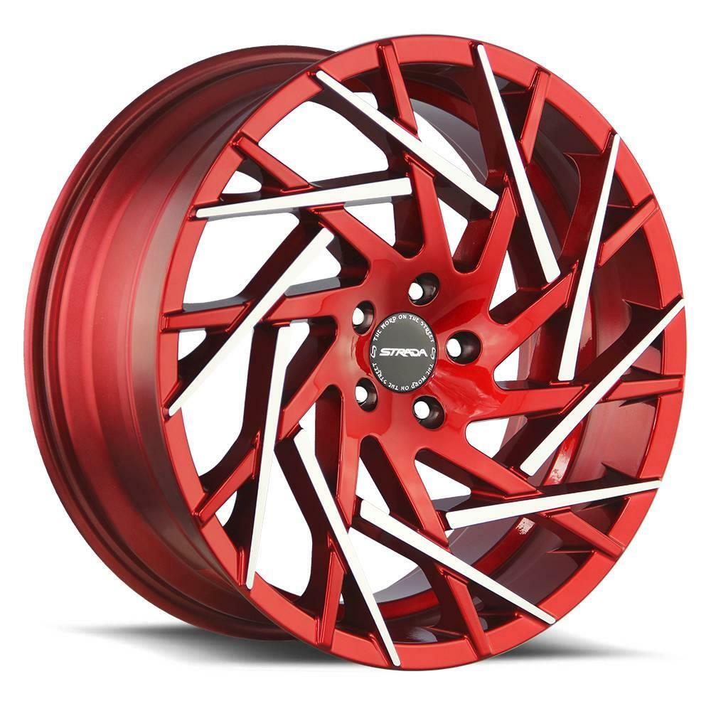 22 inch 22x9 Strada NIDO CANDY RED wheels rims 5x4.5 5x114.3 +35 | eBay