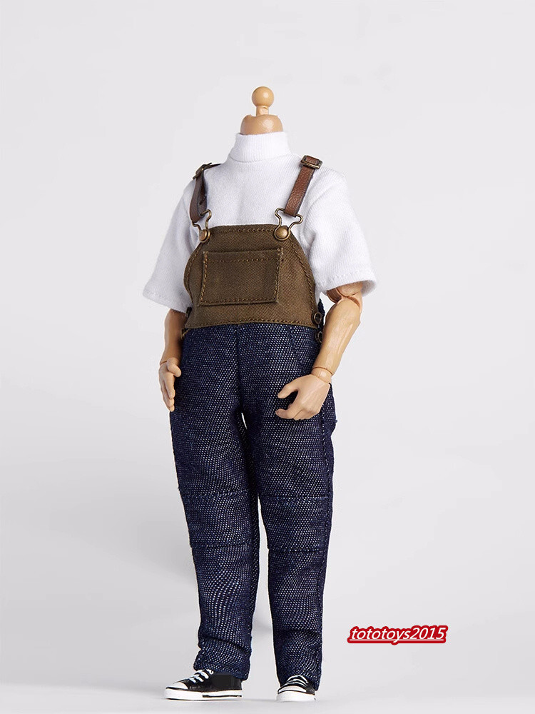 1/12 Casual Splicing Overalls Pants Clothes Model Fit 6'' Male Action ...