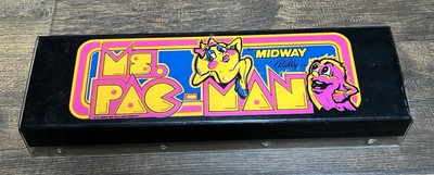 Ms. Pac-Man Marquee Original 1981 Cabaret Arcade Plexiglass Sign Bally ...