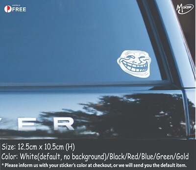 Trollface Stickers Decals Reflective Metallic Color Car Laptop Decal ...