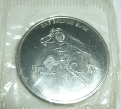 Vintage 1980 One Bronco Buck Denver Broncos Token Coin Collectible NEW ...