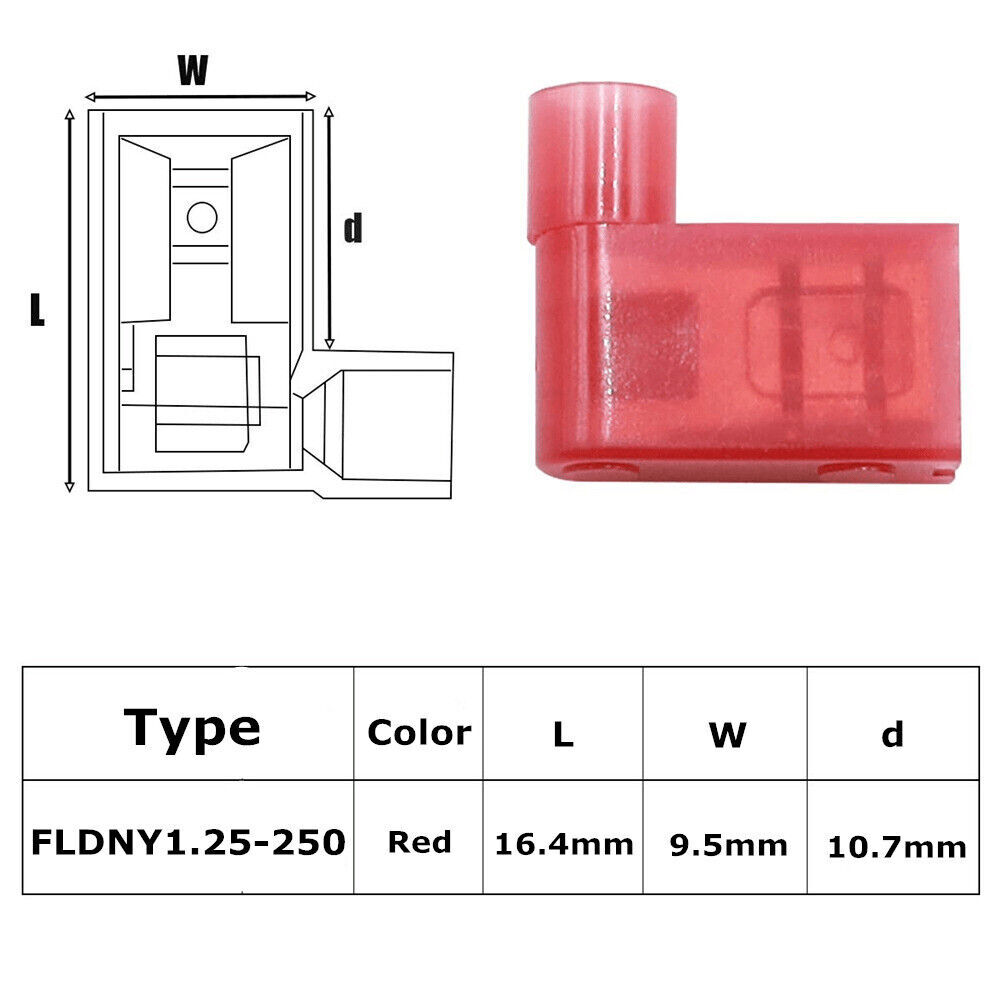 Nylon Flag Spade Female Insulated Quick Disconnect Connector Crimp ...