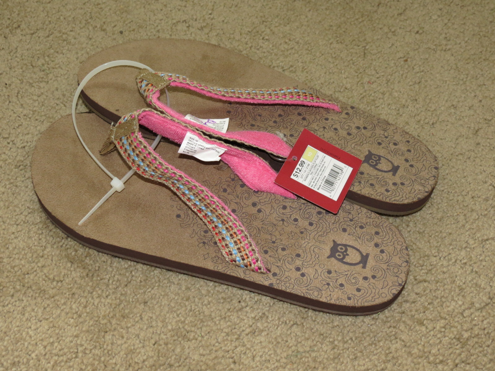 NEW NWT Mossimo multi-colored sandals / flip-flops - womens 10 | eBay