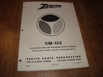 Zenith CM-123 Color TV Chassis Manual | eBay