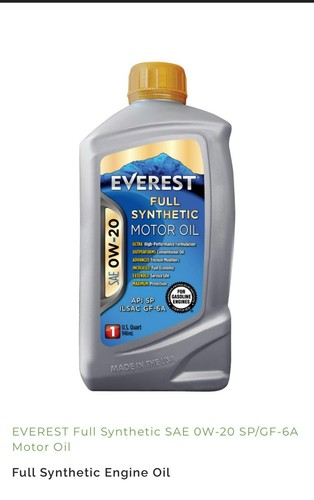 HIGH PERFORMANCE 0W-20 Full Synthetic Motor Oil | OW-20 SP GF-6A | 1qt ...