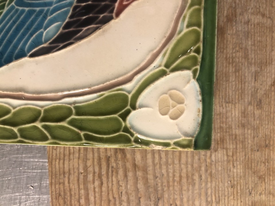 VERY RARE Antique Art Nouveau Arts & Crafts Minton 8 Inch Ceramic Tile ...