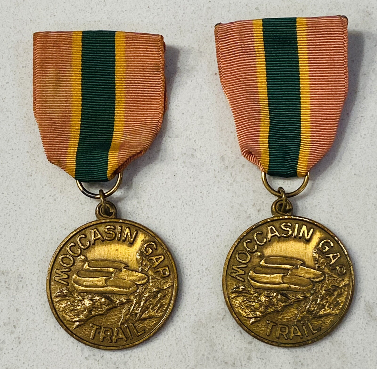 2 BOYS SCOUTS OF AMERICA BSA MOCCASIN GAP TRAIL MEDAL | eBay