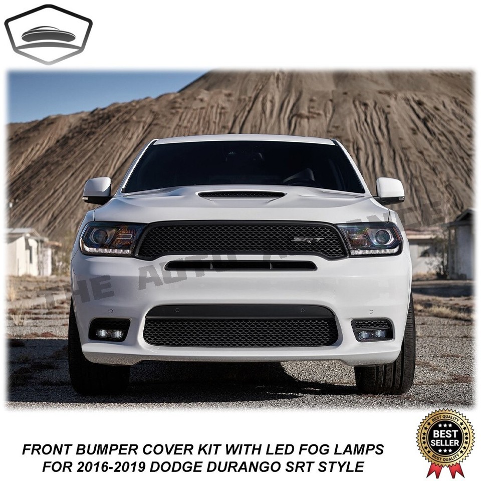 Front Bumper Cover Kit with LED Fog Lamps For 2016-2020 Dodge Durango ...