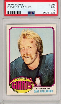 1976 Topps #296 DAVE GALLAGHER - New York GIANTS - PSA 7 | eBay