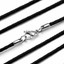 Twisted Braided Rope Black Leather Cord 22 Inch Chain Necklace w Silver ...
