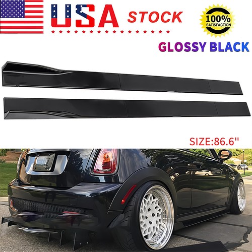 For Mini Cooper S R53 R56 2.2m Side Skirt Rocker Panel Splitter Glossy ...