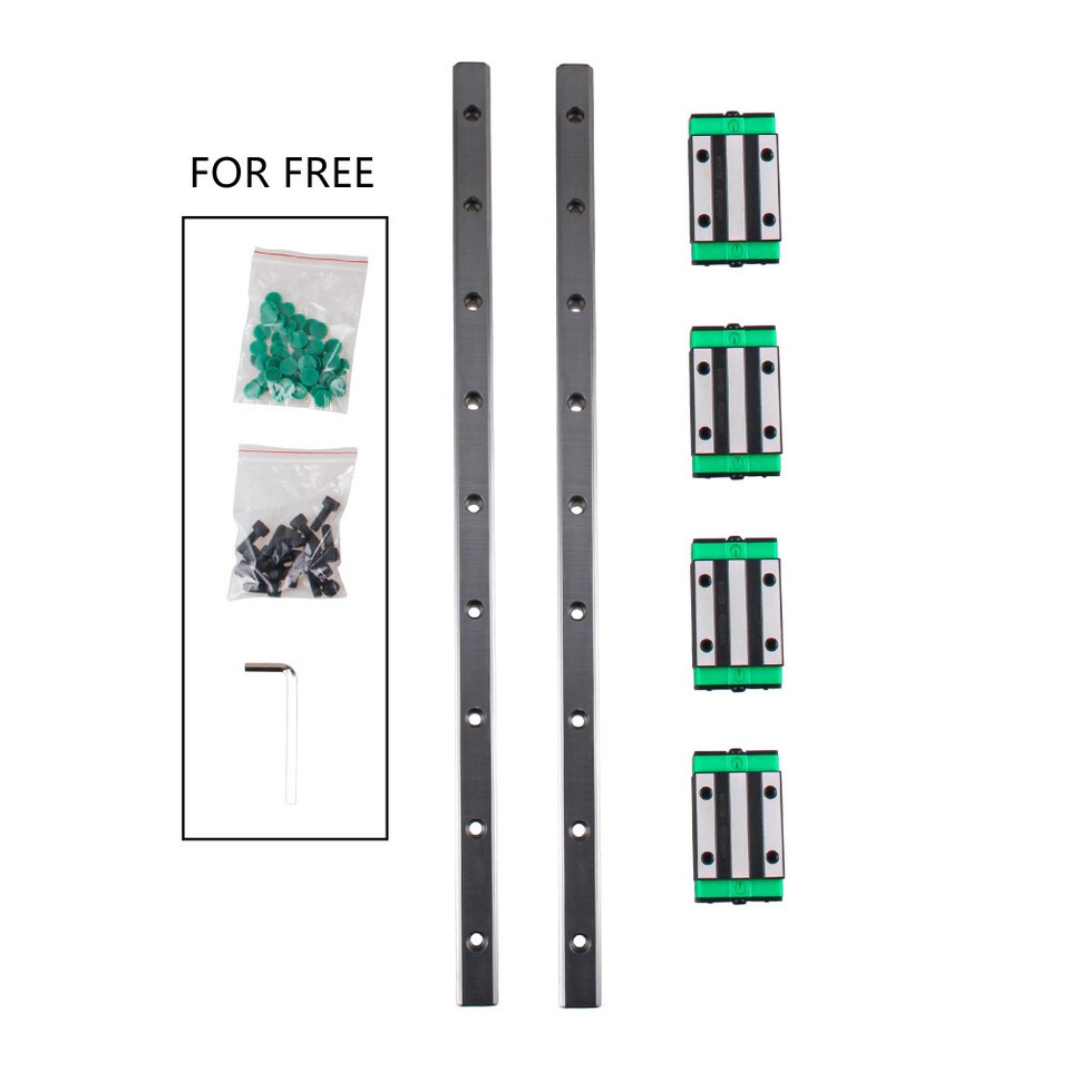 2PCS HGR20 Linear Rail 300MM-2000MM+SFU1605 BallScrew Couplers&BKBF12 ...