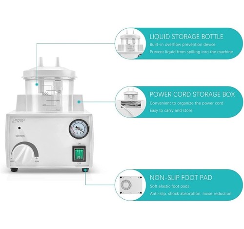 1000ml Portable Veterinary Suction Machine Large Capacity for Home Use ...