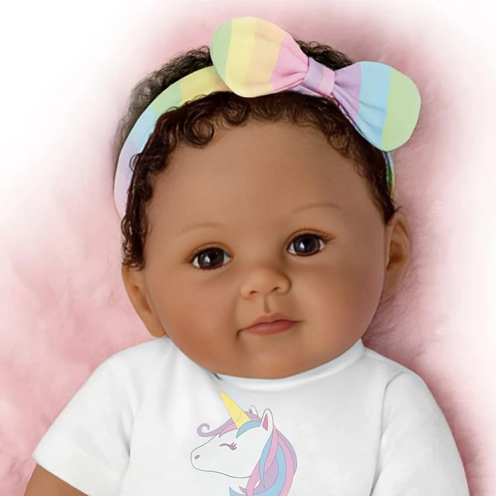 Ashton-Drake Ciara Baby Girl Doll with RealTouch Vinyl Black Hair 18 ...