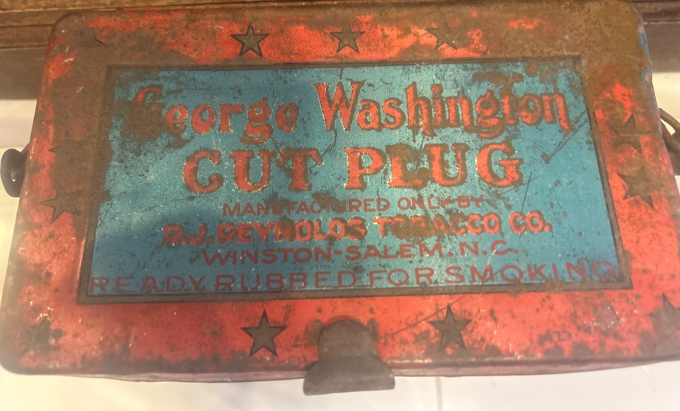 Vtg George Washington Tobacco Cut Plug Tin/Pail, With Metal & Wood ...