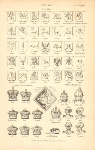 1874 Aufdruck ~ Heraldik Lädt Krone & Coronets Mitres Hemlemts ~ King ...