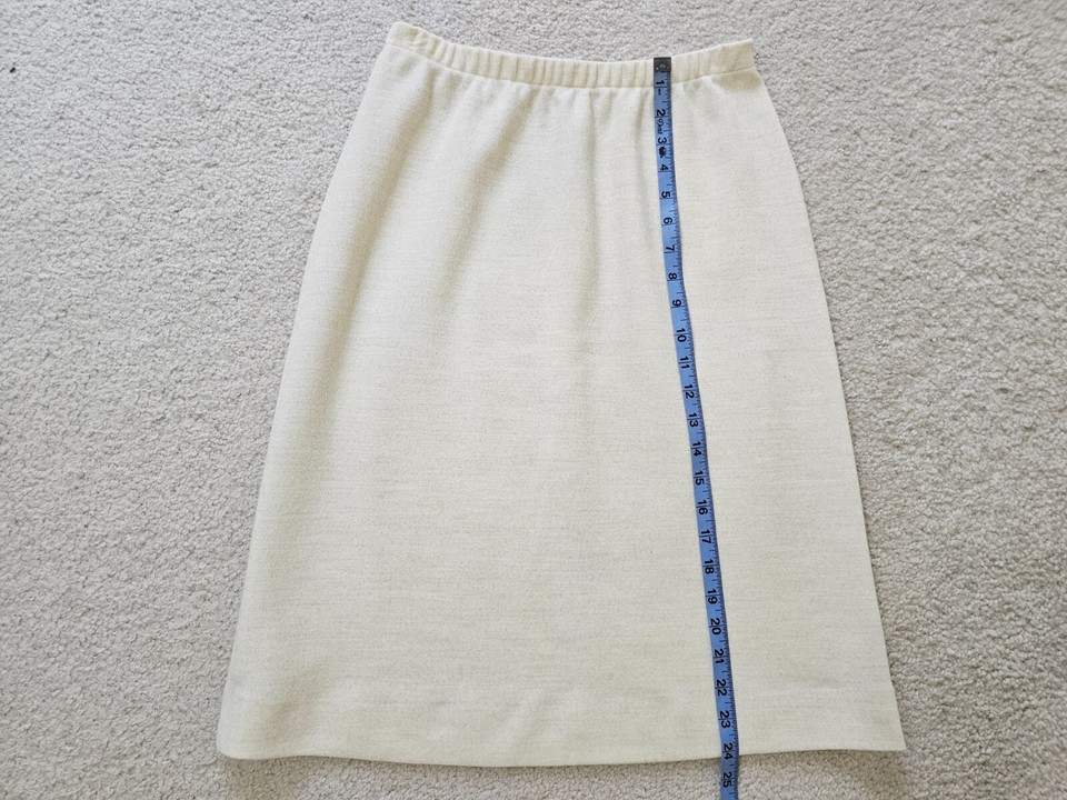 Vintage Leslie Fay Petite Cream Woolite Knit 2 Pc Skirt Suit Sz. 12 Fit ...