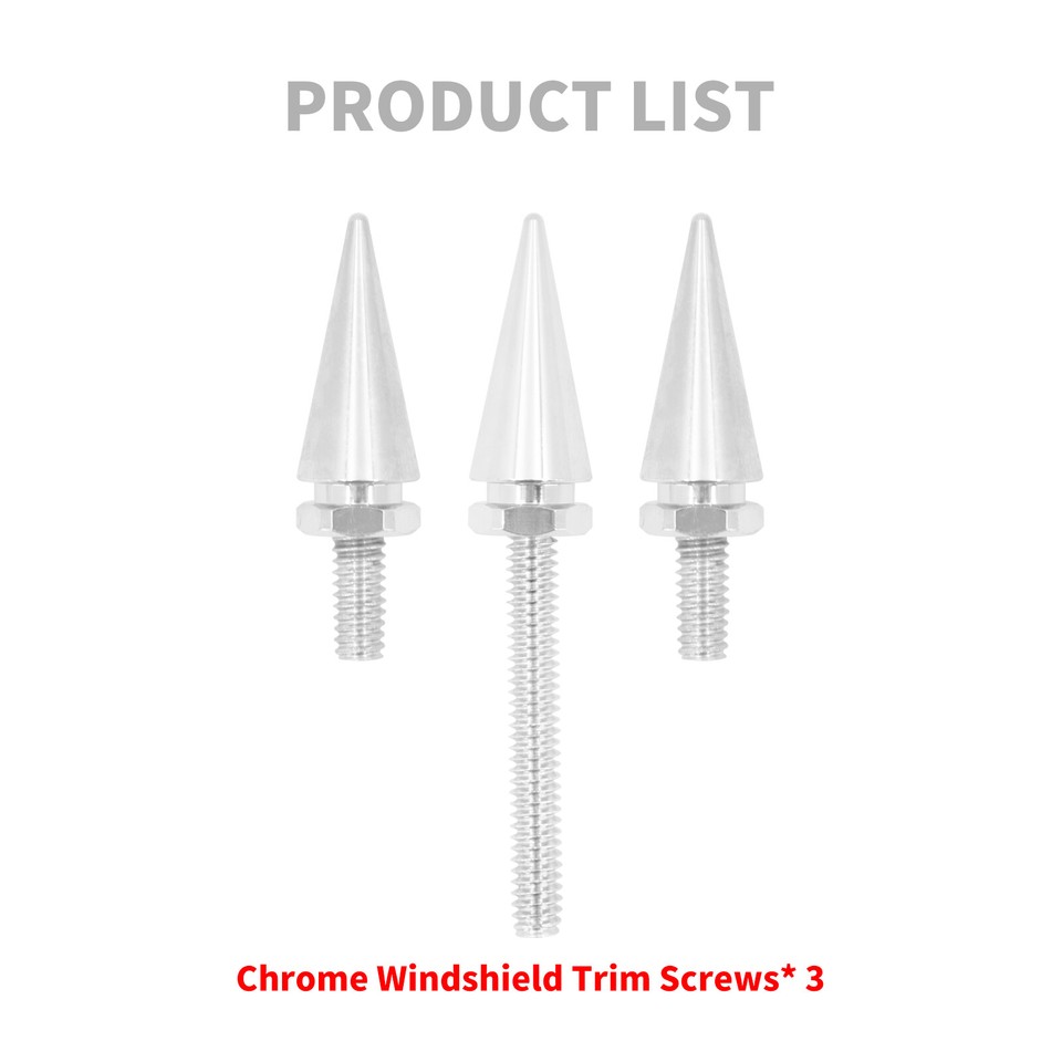 Chrome Spikes Batwing Fairing Windshield Trim Bolts Fit For Harley ...