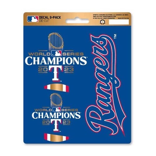 Texas Rangers 2023 World Series Champions Set of 3 Die Cut Decals ...