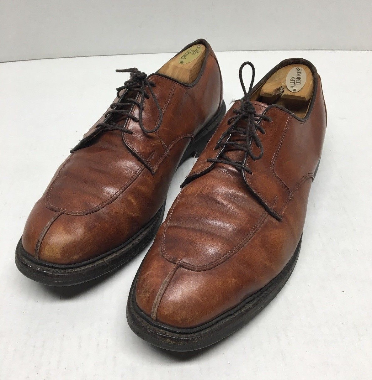 Allen Edmonds ASHTON Chilli Brown Leather Split Toe Oxford Shoe 10.5 D ...