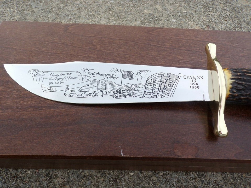 CASE XX * 1989 175th ANNIVERSARY STAR SPANGLED BANNER STAG BOWIE KNIFE ...