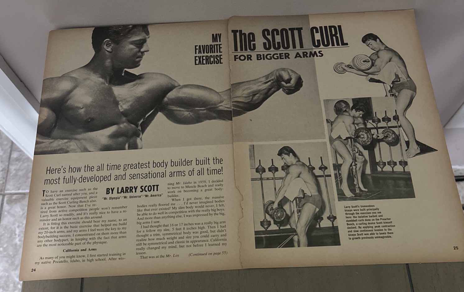 Larry Scott Training The Scott Curl Big Arms Bodybuilding Article Photo ...